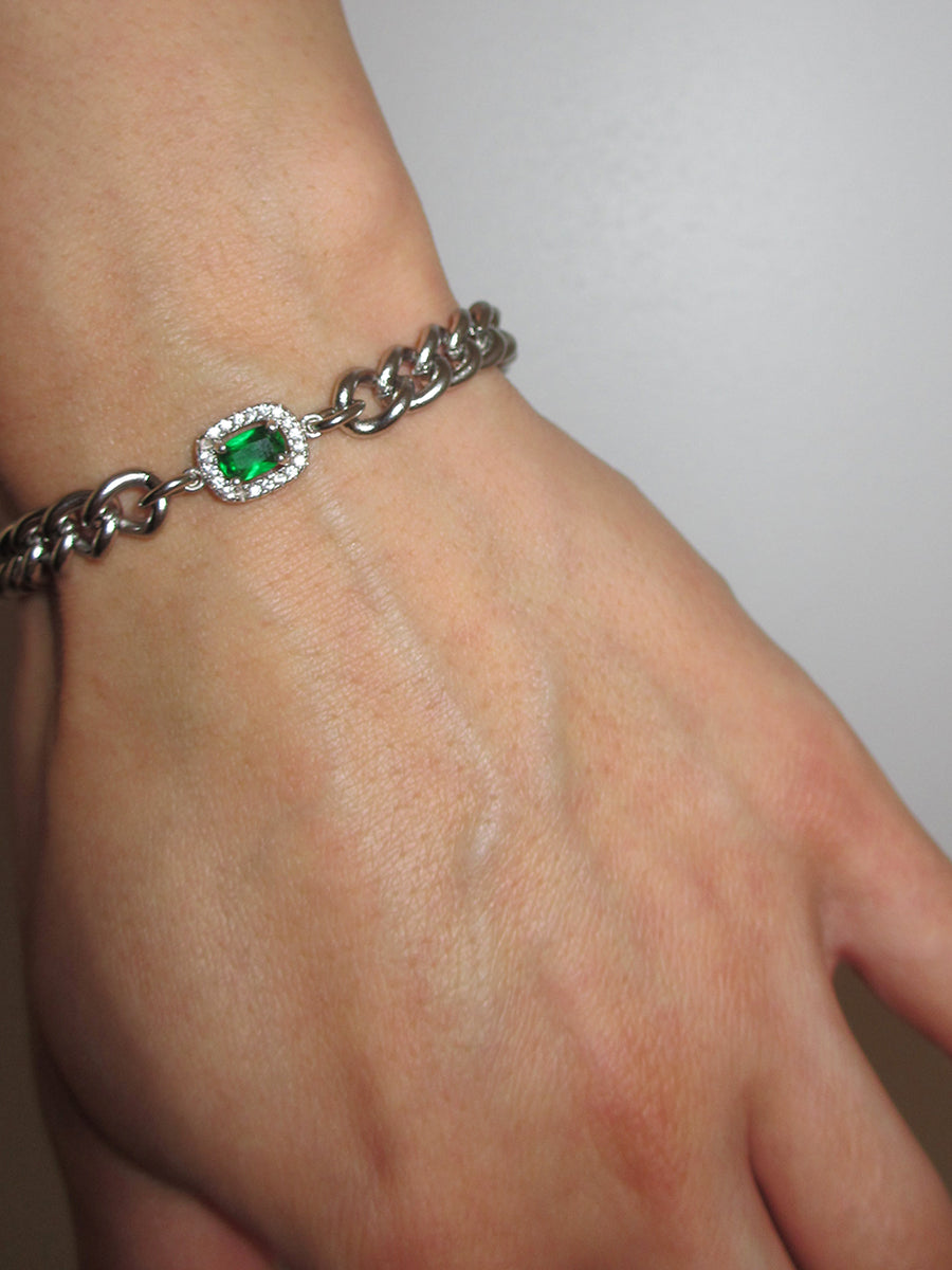 THE GREEN GEM CHAIN BRACELET – Rimor Jewelry