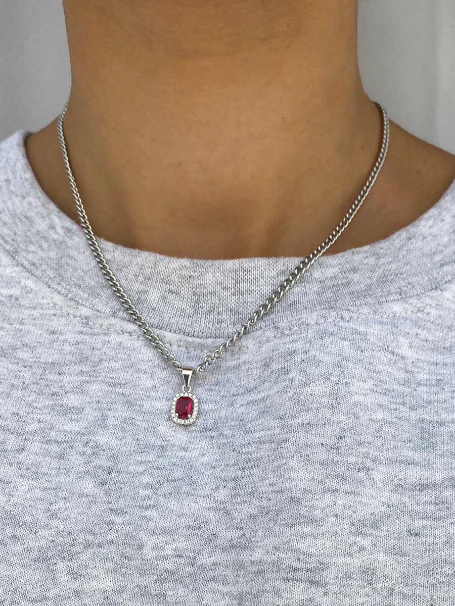 THE RED GEM CHAIN SILVER – Rimor Jewelry